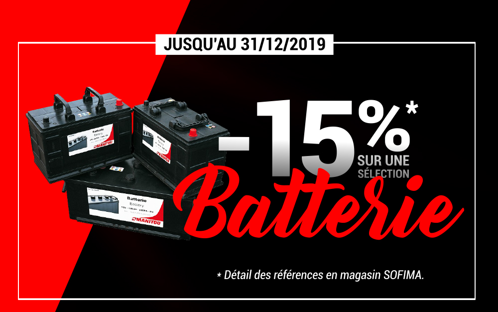 -15% sur une sélection de BATTERIE - Sofima